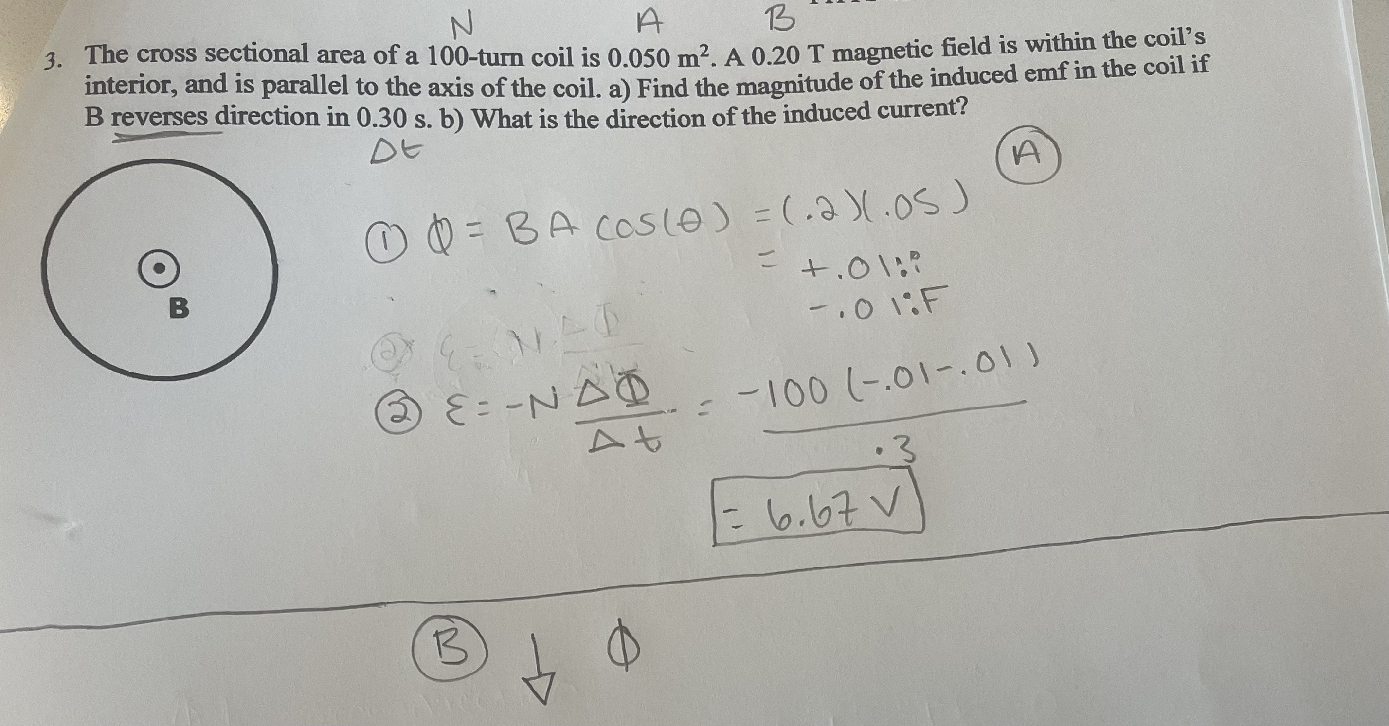Solved 3. The cross sectional area of a 100 -turn coil is | Chegg.com