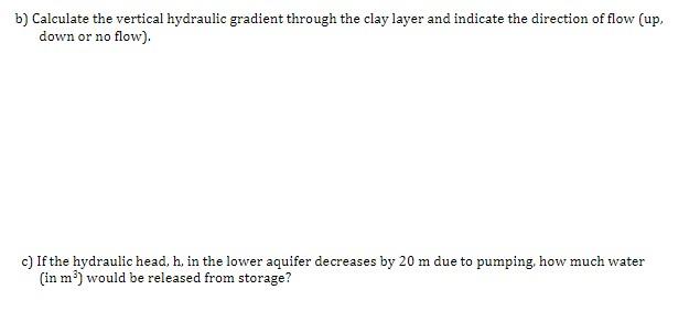 Solved Given the multi-aquifer system shown below. The | Chegg.com