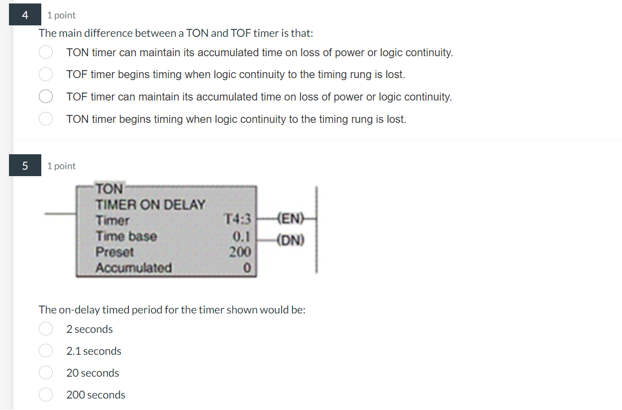 Solved 1 point When PL1 is on, the relay is in its state. | Chegg.com