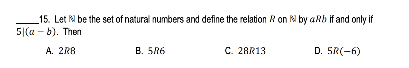 Solved 15. Let N be the set of natural numbers and define | Chegg.com