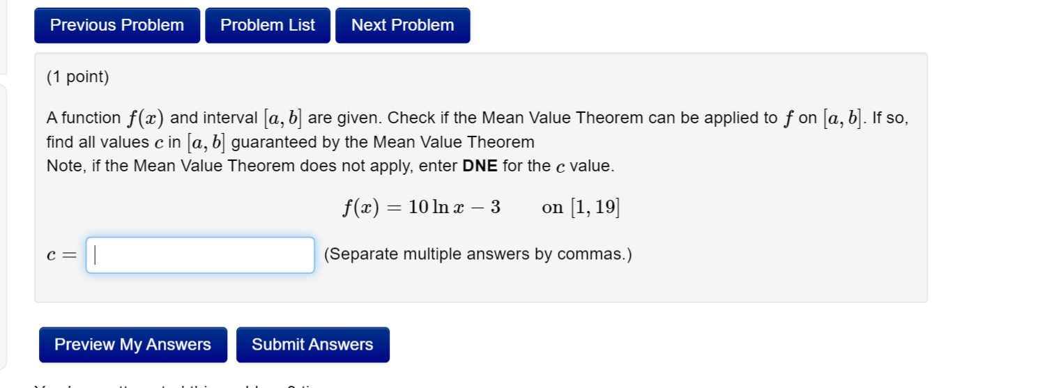 Solved A function f(x) and interval [a,b] are given. Check | Chegg.com