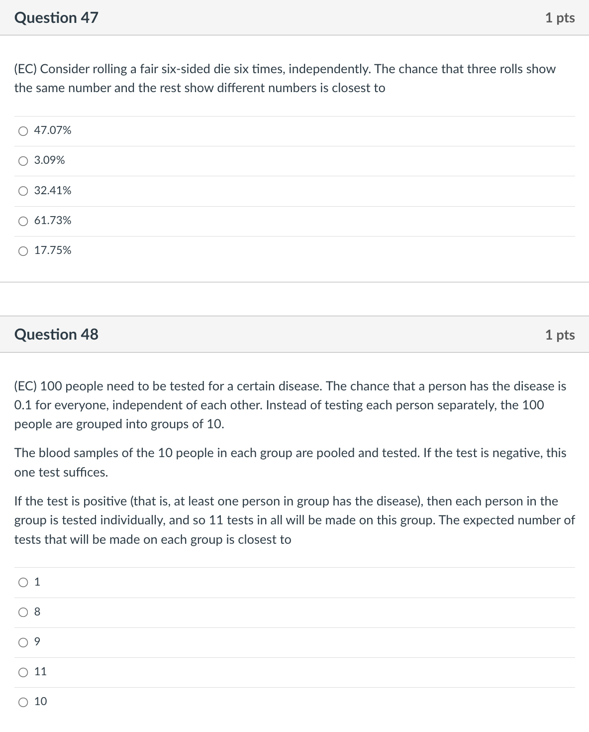 Solved (EC) Consider rolling a fair six-sided die six times, | Chegg.com