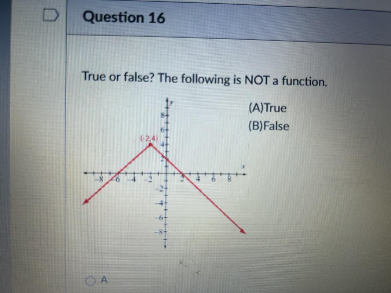 Solved True or false? The following is NOT a function. | Chegg.com