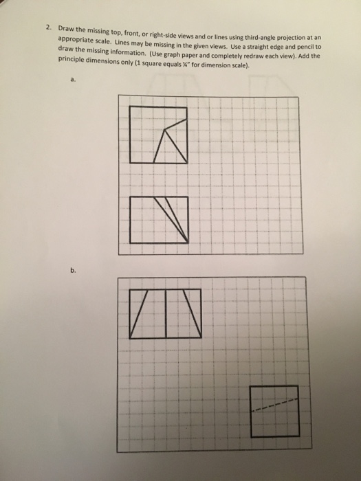 Solved Draw the missing top, front, or right-side views and | Chegg.com