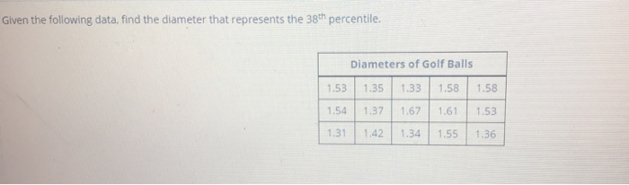 Solved Given the following data, find the diameter that | Chegg.com