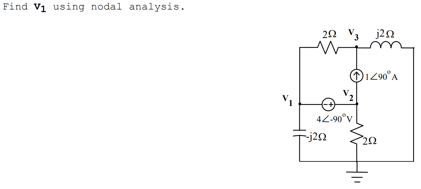 Solved Find v1 using nodal analysis. | Chegg.com