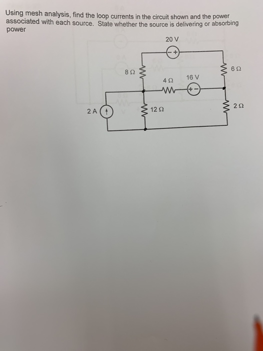 Solved Using Mesh Analysis Find The Loop Currents In The 2006