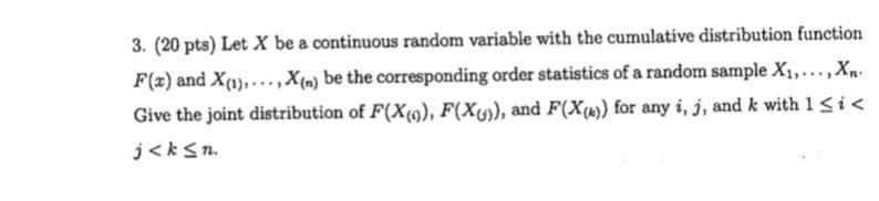 Solved 3. ( 20pts) Let X be a continuous random variable | Chegg.com