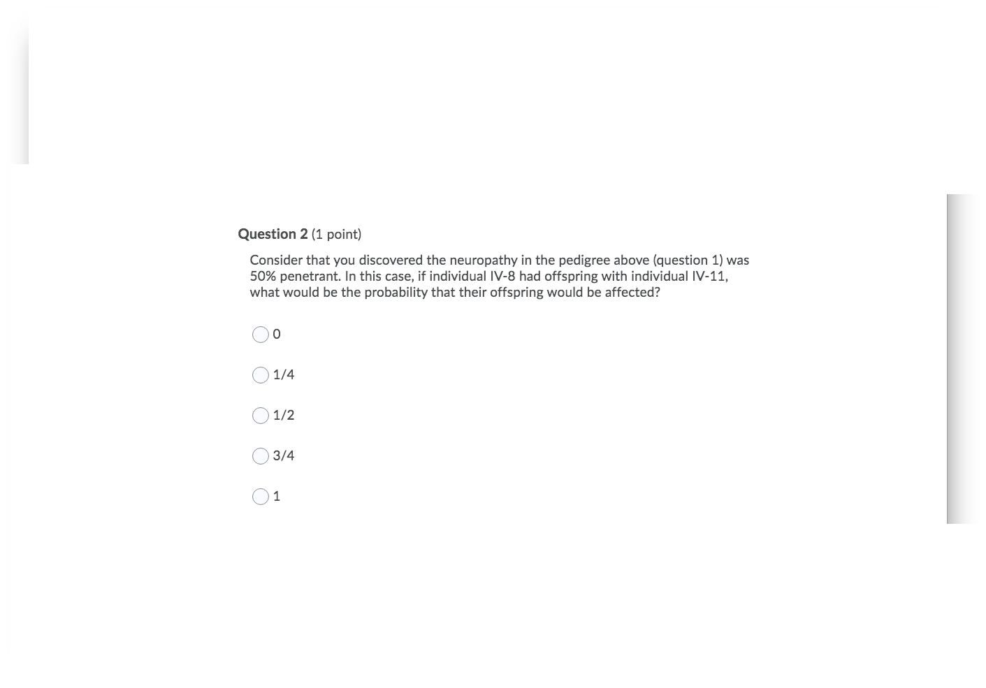 Solved Question 1 (3 points) 모 I II O III ] IV Above, is a | Chegg.com