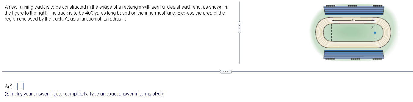 [Solved]: A new running track is to be constructed in the
