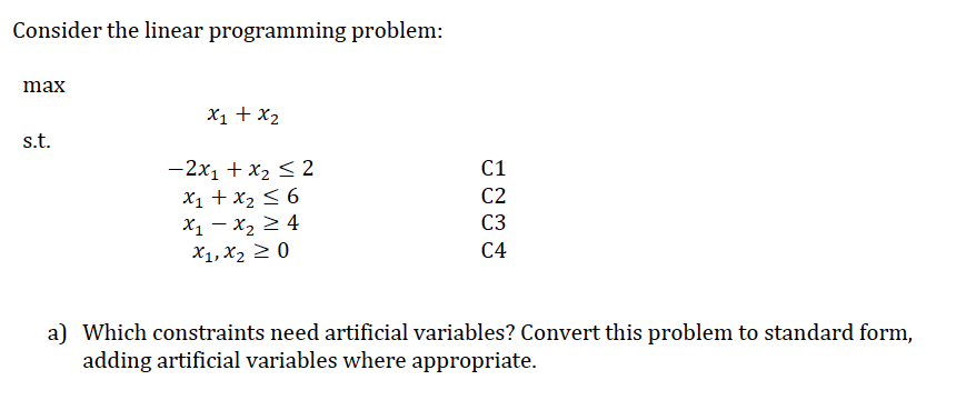 Solved Consider the linear programming problem: max X1 + x2 | Chegg.com