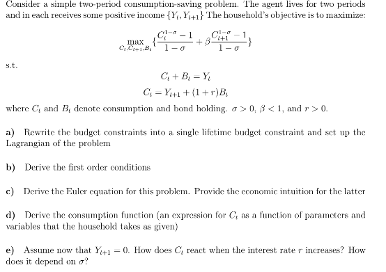 Solved Consider a simple two-period consumption-saving | Chegg.com