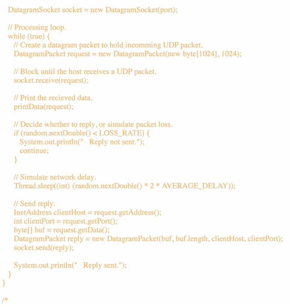 Solved You are given the complete code for the Ping server | Chegg.com