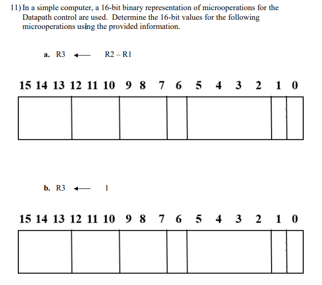 Solved 11) In a simple computer, a 16-bit binary | Chegg.com