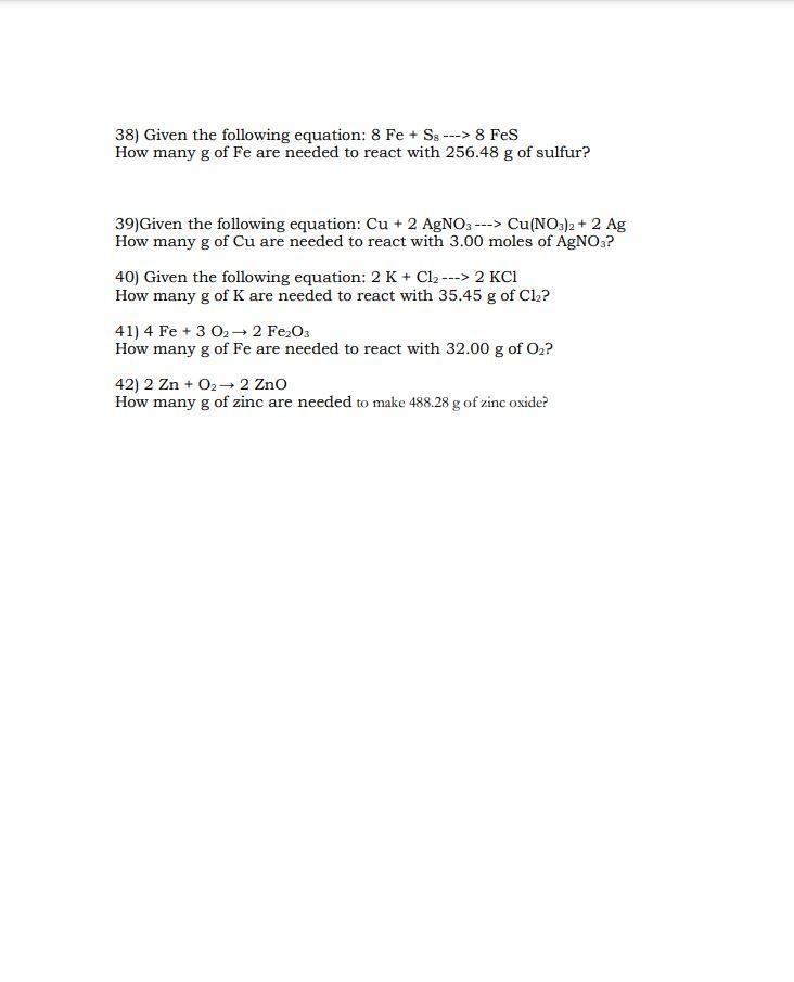 Solved Mole-Mole Stoichiometry Worksheet Complete each of | Chegg.com