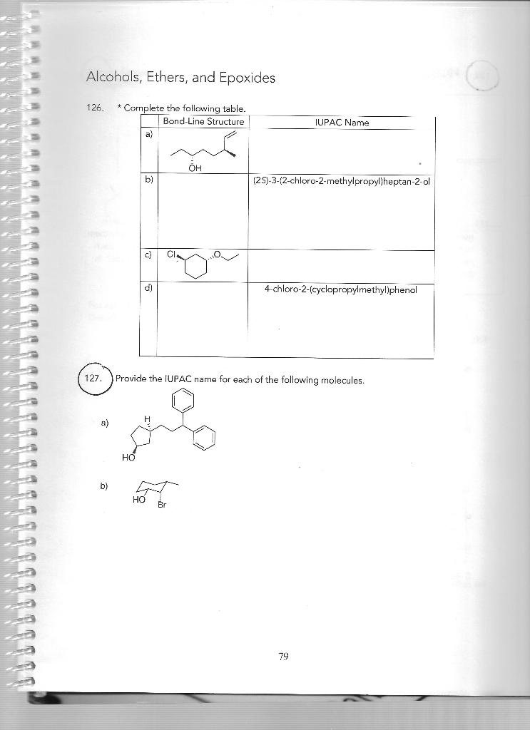 Solved Alcohols, Ethers, and Epoxides 126. * Complete the | Chegg.com