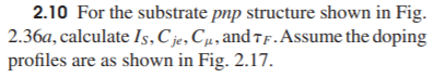 2.10 For the substrate pnp structure shown in Fig. | Chegg.com