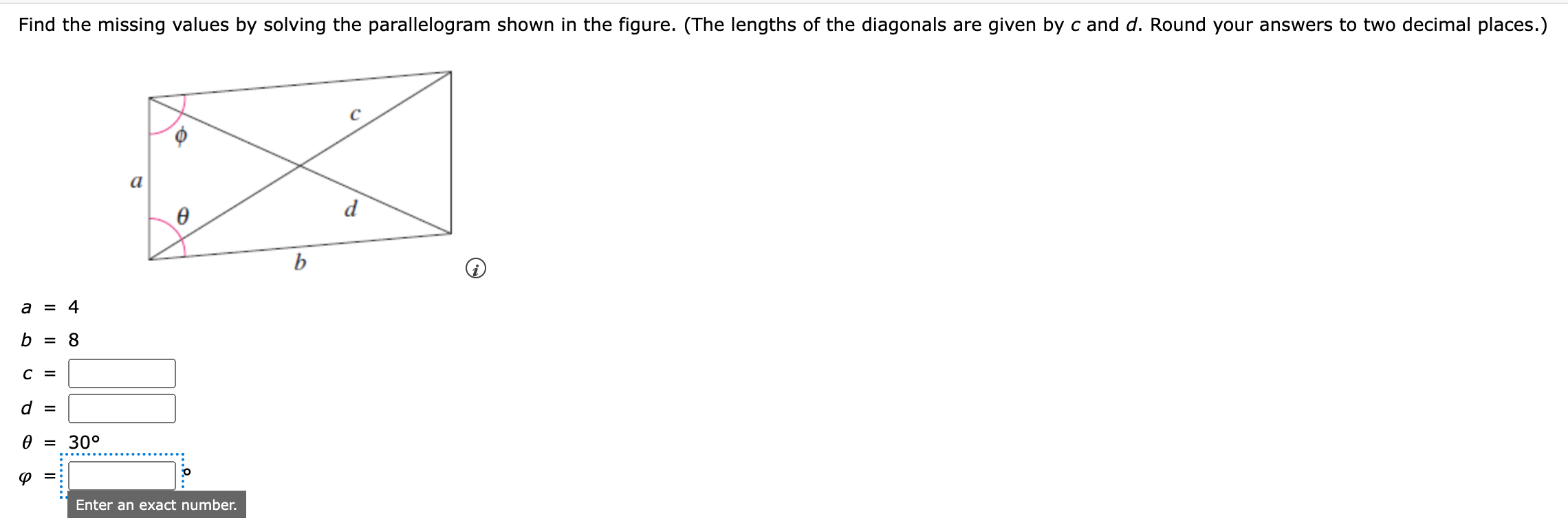 Solved Find the missing values by solving the parallelogram | Chegg.com