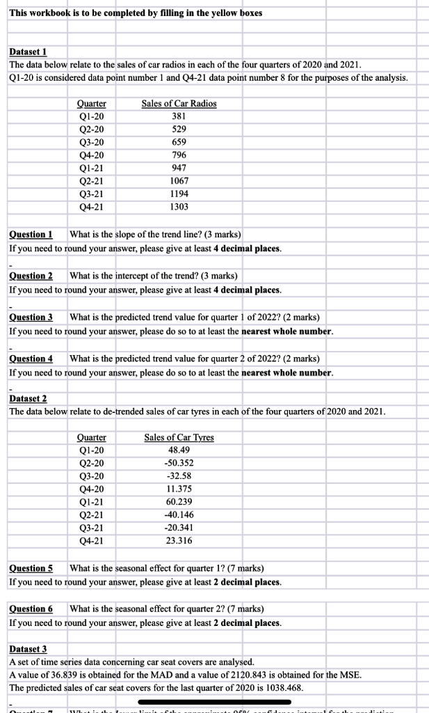 Solved This workbook is to be completed by filling in the | Chegg.com