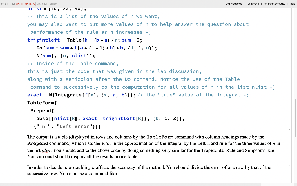 WOLFRAM MATHEMATICA STUDENT EDITION Demonstrations | Chegg.com