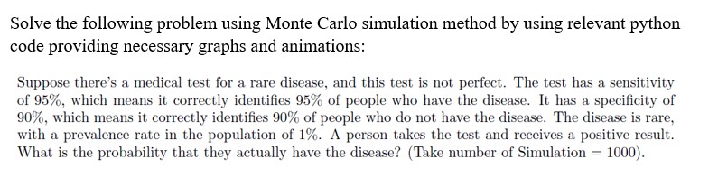 Solved Solve the following problem using Monte Carlo | Chegg.com