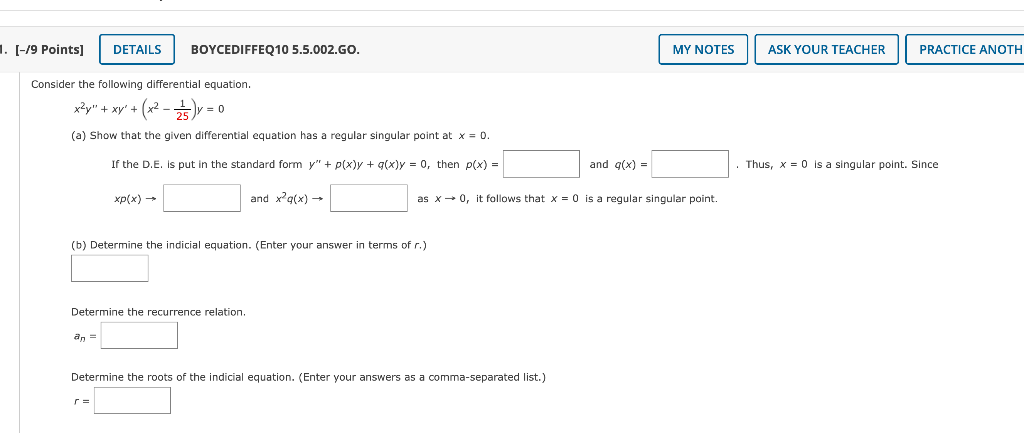 Consider the following differential equation. | Chegg.com