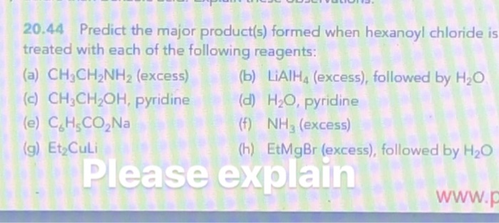 Solved ent. 20.44 Predict the major product(s) formed when | Chegg.com