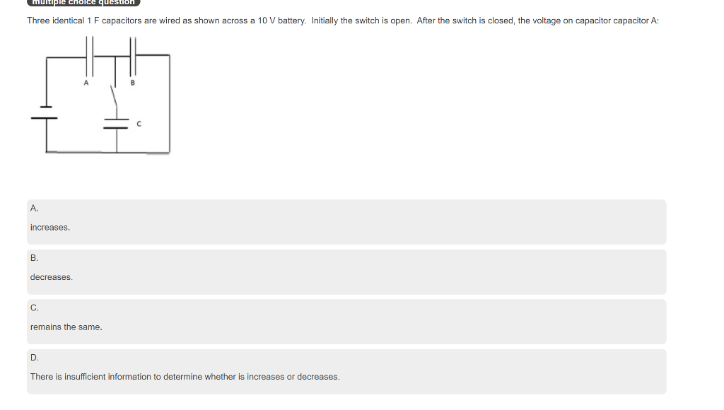 Solved multiple choice ques Three identical 1 F capacitors | Chegg.com