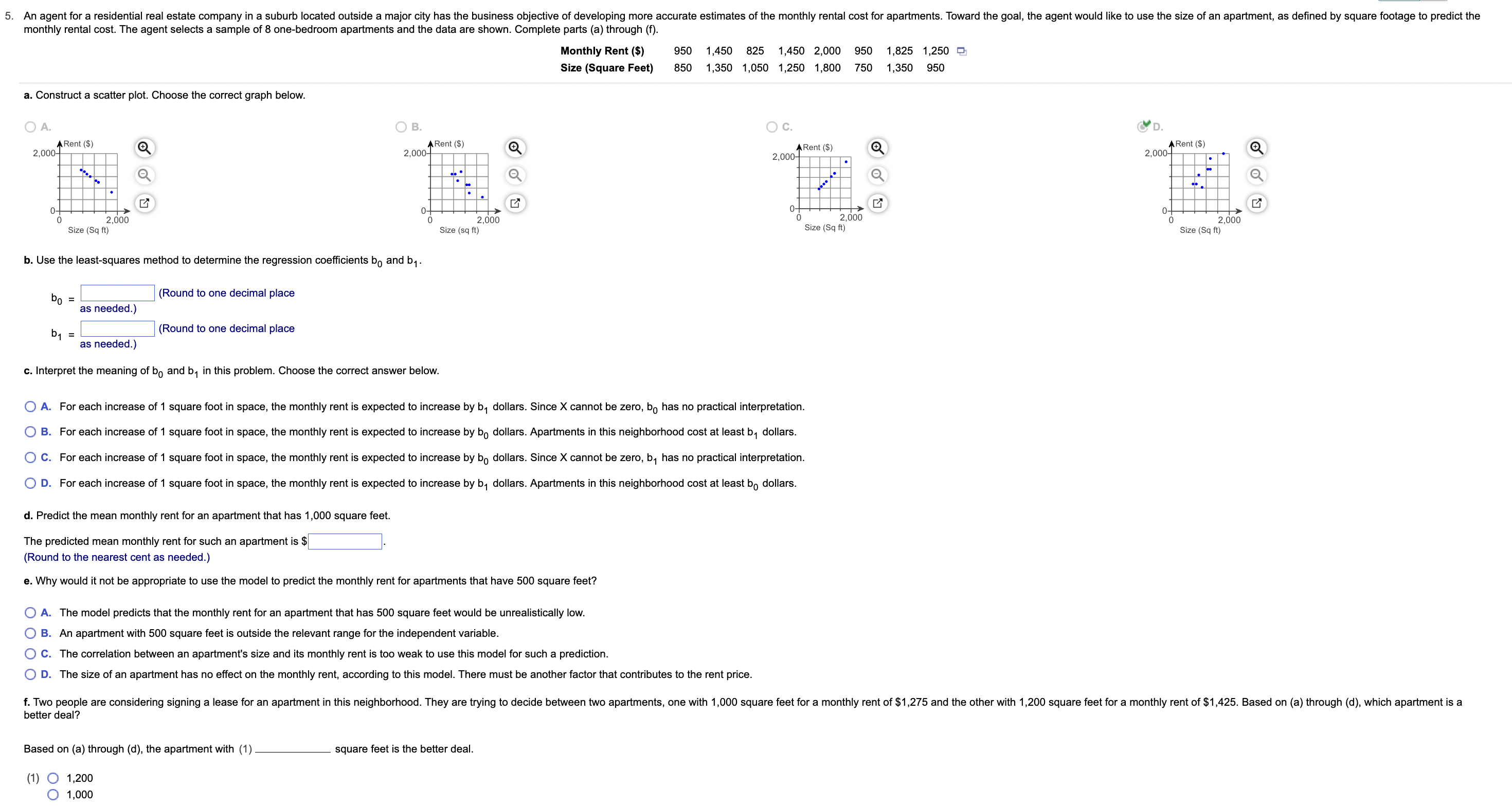 Solved a. Construct a scatter plot. Choose the correct graph | Chegg.com