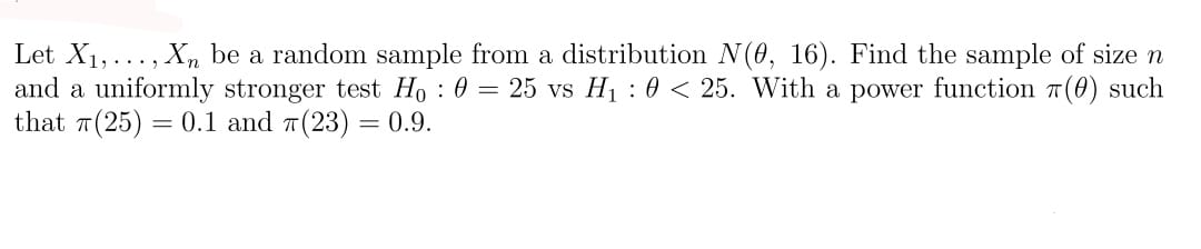 Solved Let X1, ..., Xn be a random sample from a | Chegg.com