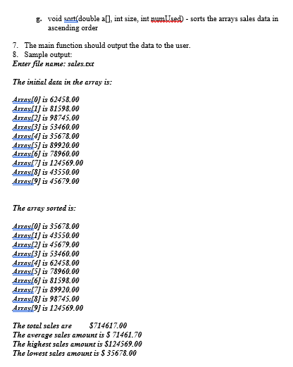 Solved Objective: Write a program that reads sales data from | Chegg.com