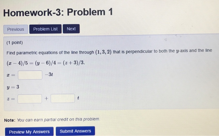 Solved Find parametric equations of the line through (1, 3, | Chegg.com