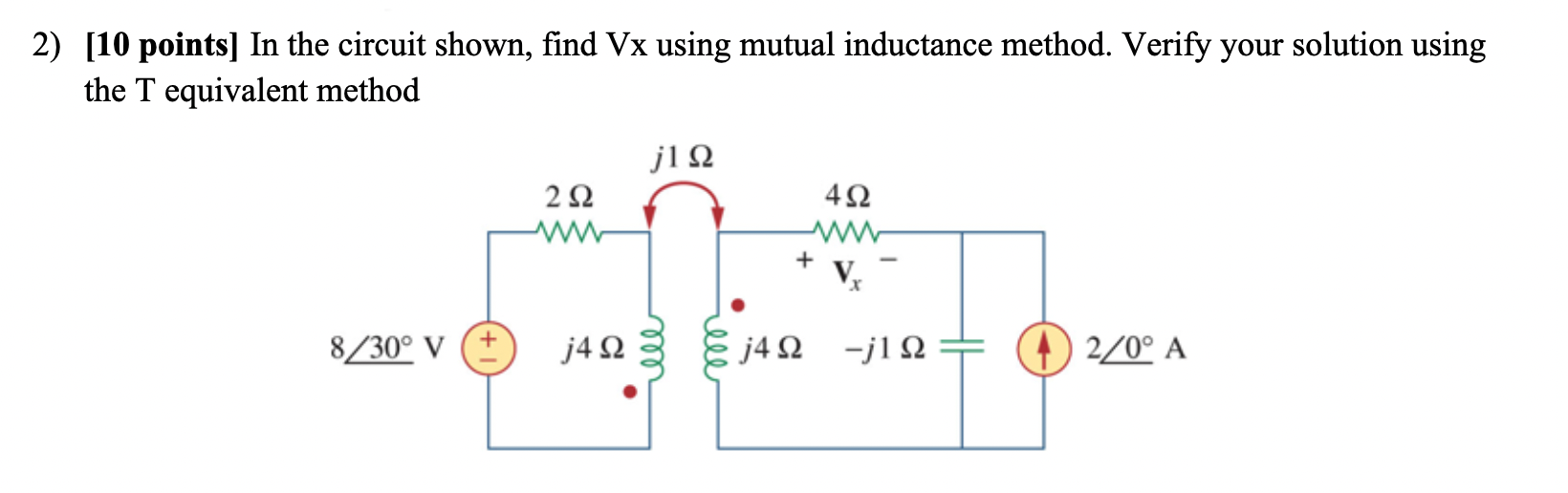 Solved 2) [10 points] In the circuit shown, find Vx using | Chegg.com