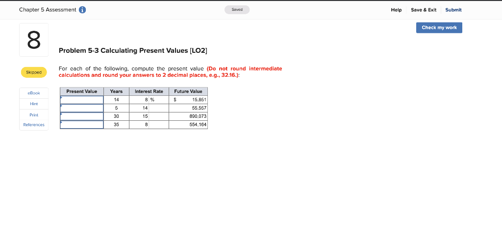 Solved Chapter 5 Assessment A Savar Help Save & Exit Submit | Chegg.com