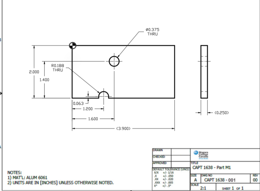 Draw this part in mastercam and upload the g-code | Chegg.com