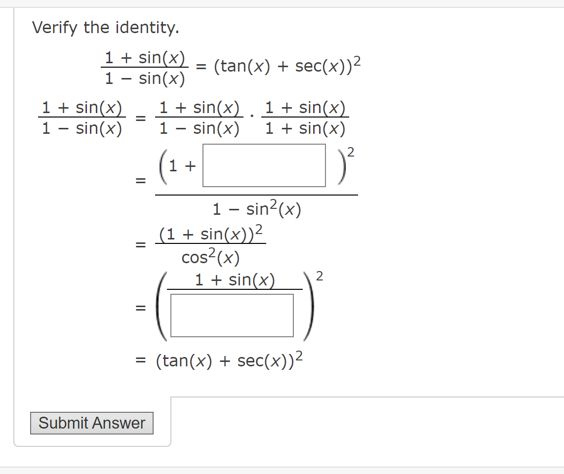 Solved Verify the identity. | Chegg.com