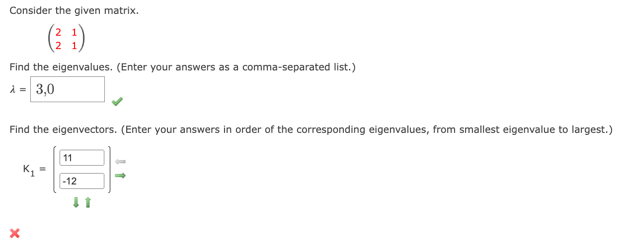 Solved Consider the given matrix. (−1−627) Find the | Chegg.com