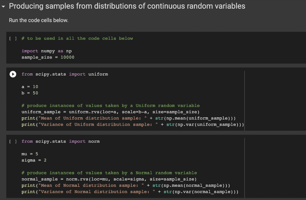 Solved Producing samples from distributions of continuous | Chegg.com