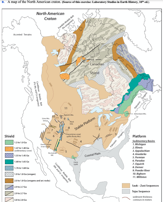 PRECAMBRIAN GEOLOGY OF NORTH AMERICA A Ages of | Chegg.com
