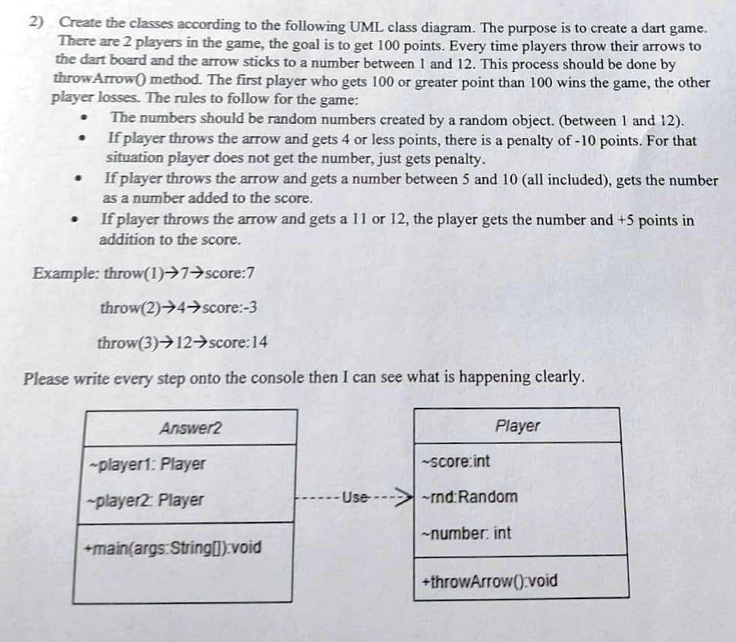 Solved 2) Create the classes according to the following UML | Chegg.com Solved 2) Create the classes according to the following UML | Chegg.com