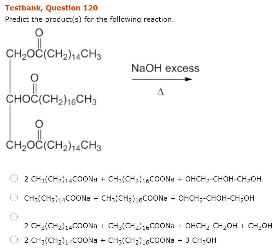 Solved Testbank, Question 120 Predict the product(s) for the | Chegg.com Solved Testbank, Question 120 Predict the product(s) for the | Chegg.com