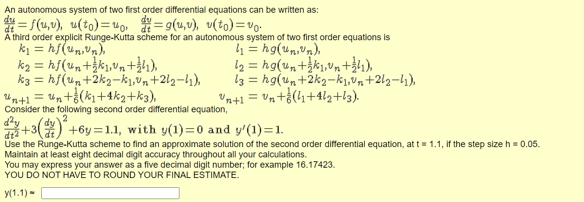 Solved An autonomous system of two first order differential | Chegg.com