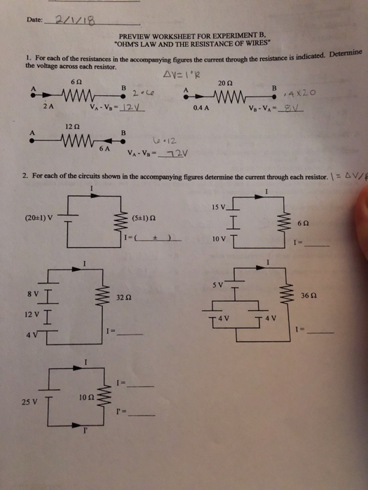 Solved Date:一a/1 / 13 PREVIEW WORKSHEET FOR EXPERIMENT B | Chegg.com