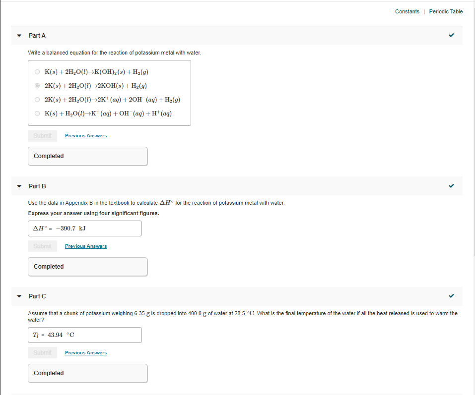 Solved Constants Periodic Table Part A Write a balanced | Chegg.com