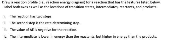 Solved Draw a reaction profile (i.e., reaction energy | Chegg.com