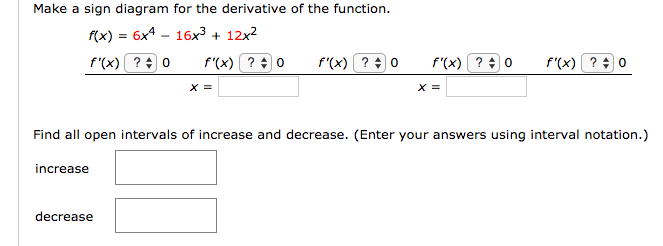 Solved Make a sign diagram for the derivative of the | Chegg.com