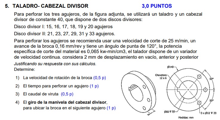 TALADRO- CABEZAL DIVISOR Para perforar los tres | Chegg.com