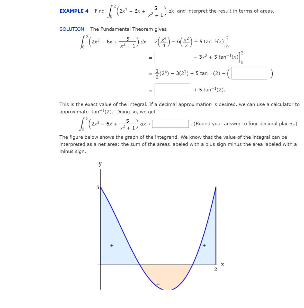 Solved EXAMPLE 4 Find ∫02(2x3−6x+x2+15)dx and interpret the | Chegg.com