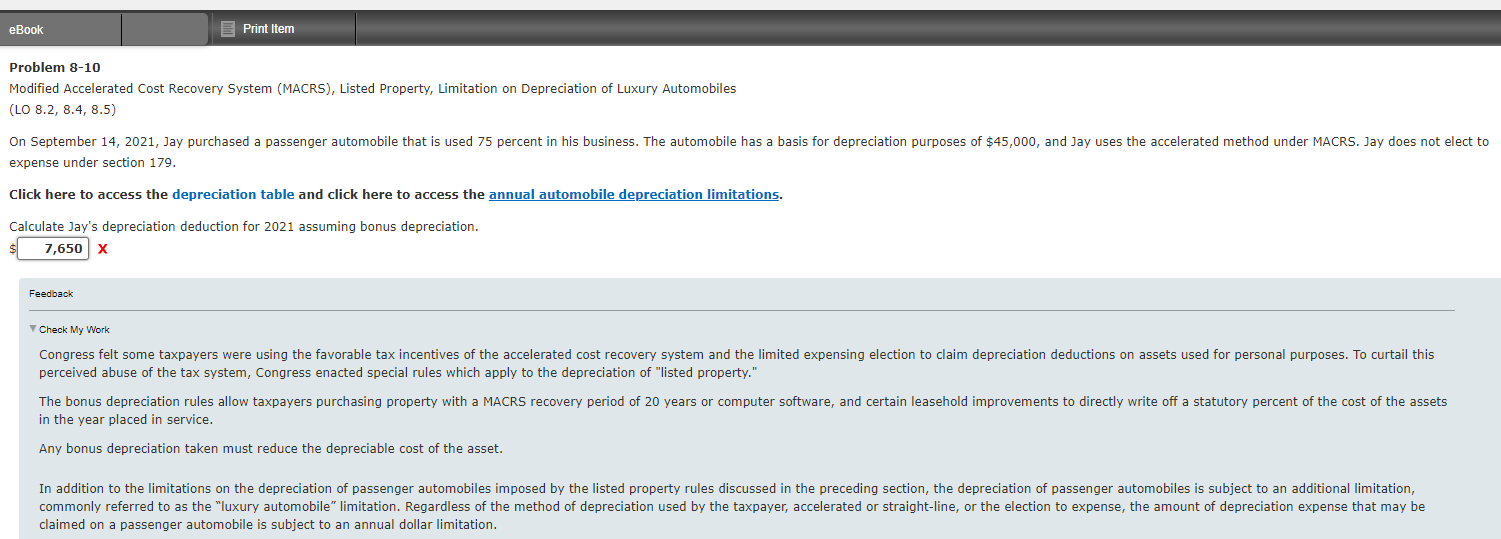 Solved Problem 8-10 Modified Accelerated Cost Recovery | Chegg.com