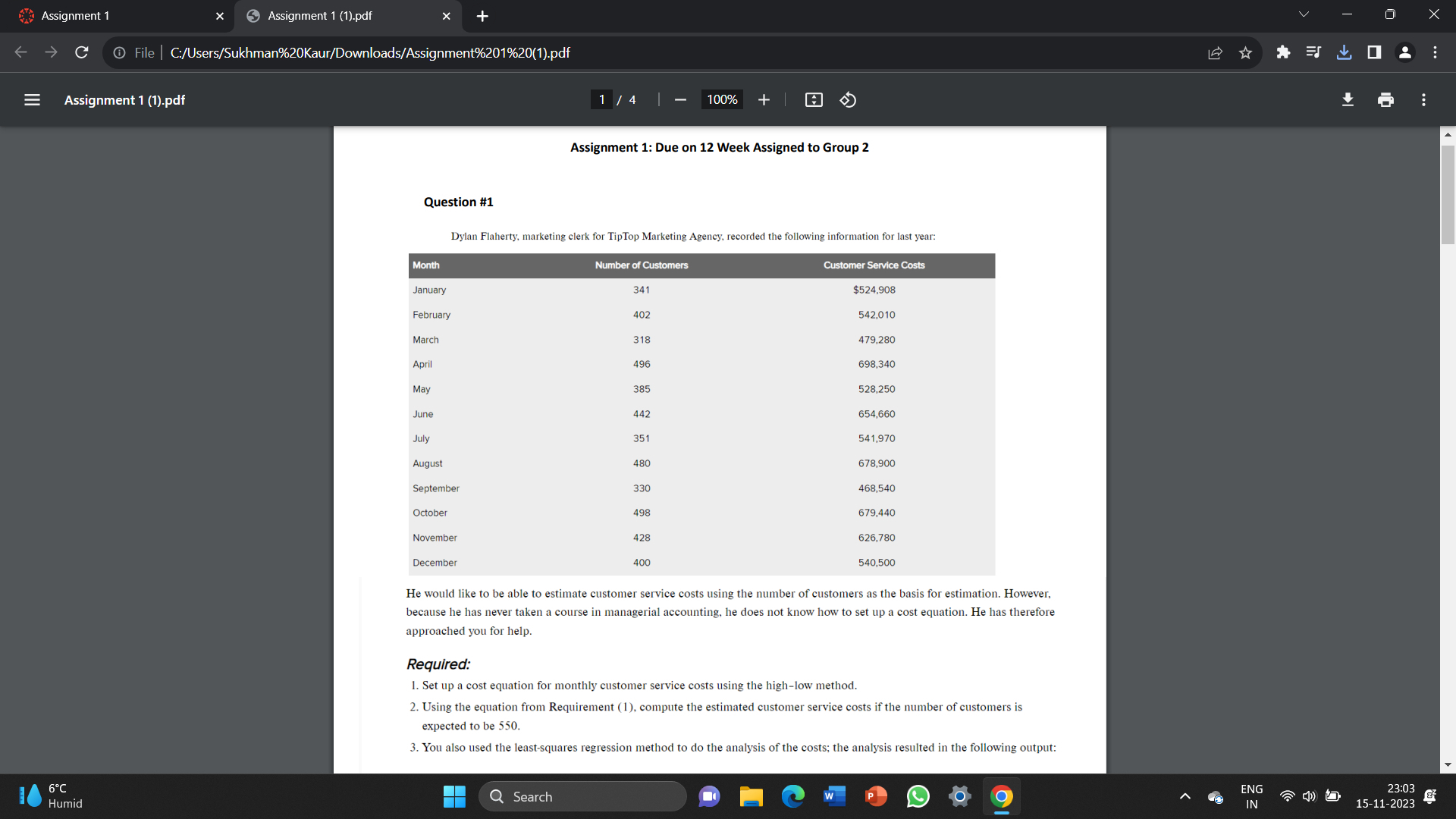 Solved Assignment 1 (1).pdfAssignment 1: Due on 12 ﻿Week | Chegg.com